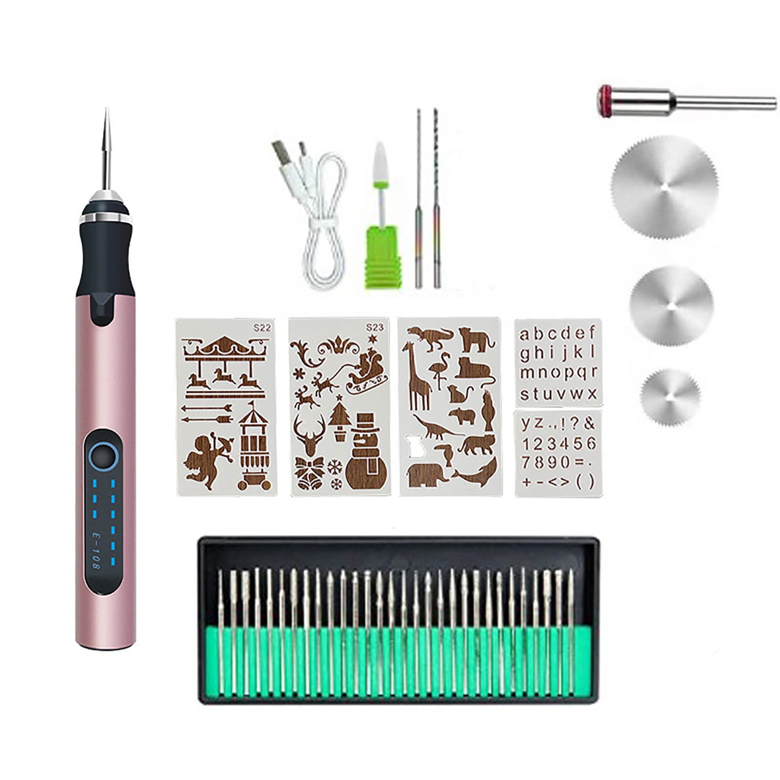 Bxaolu Electric Mini Engraving Pen, 30 Bits with Case, Rechargeable ...