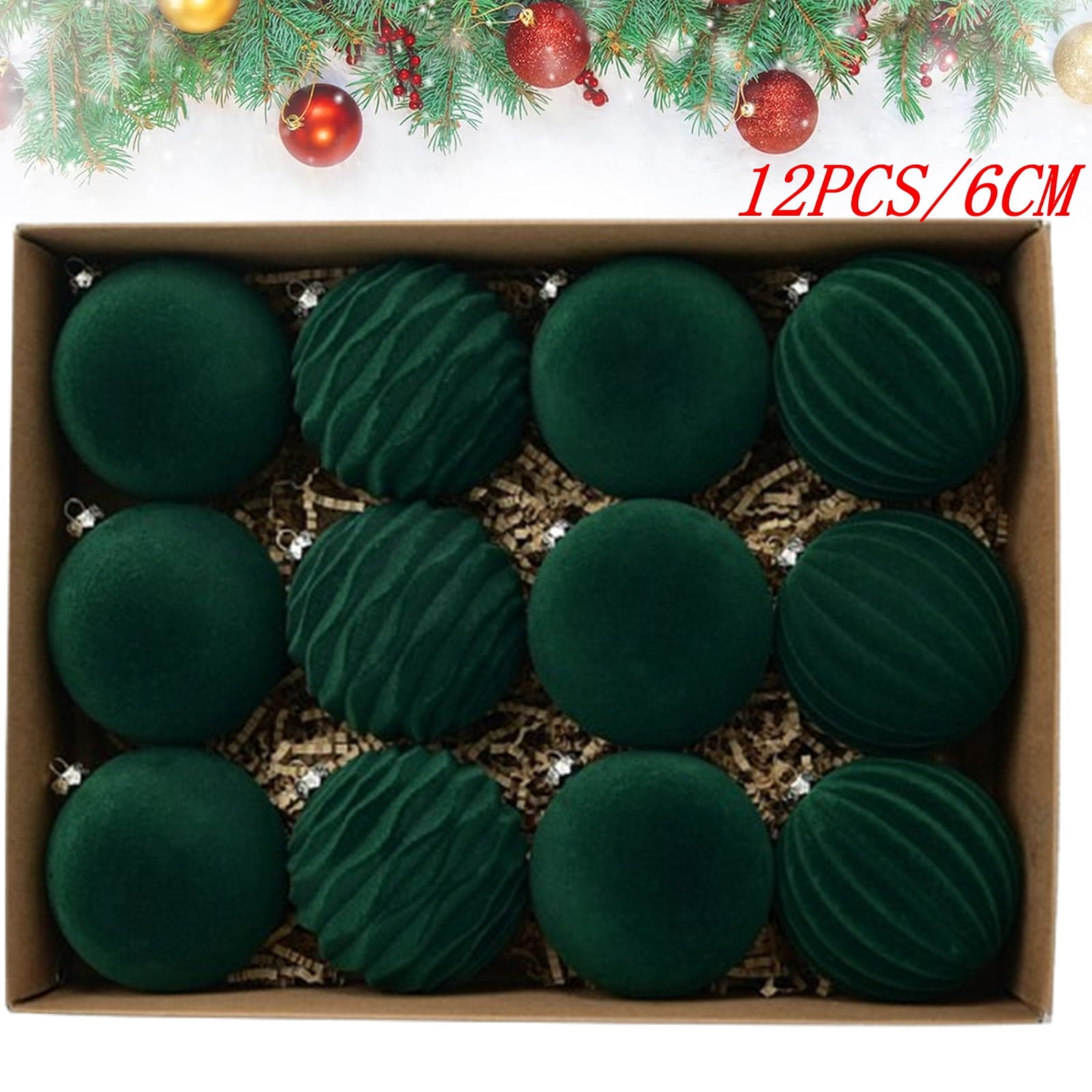 Bxaolu Flocking Ball Christmas Ball Dark Velvet Christmas Ball 2.36inch ...
