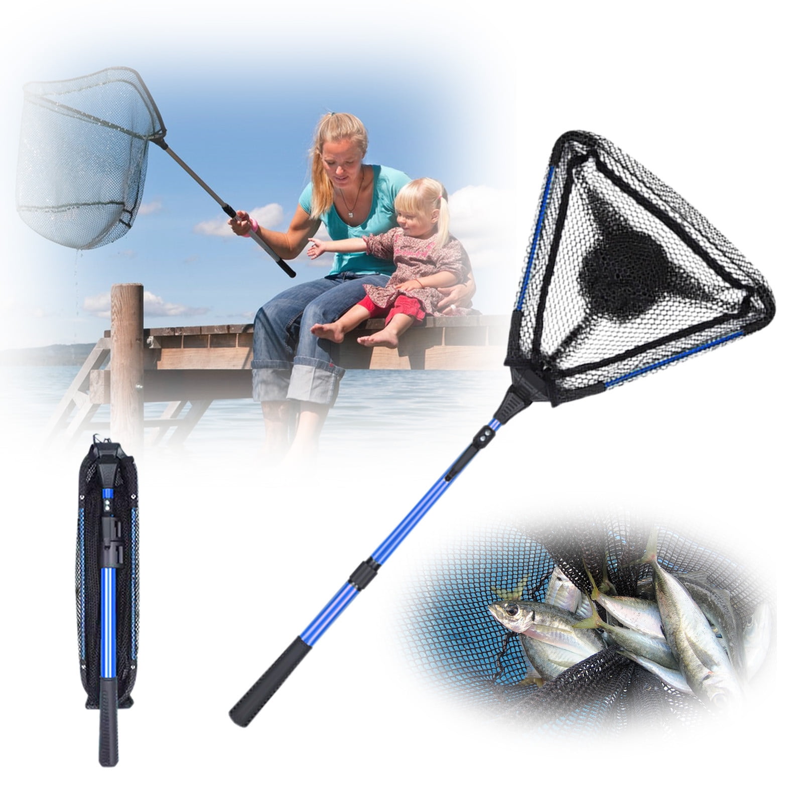 Bxaolu Folding Fishing Net - Foldable Fish Landing Net Robust Aluminum ...