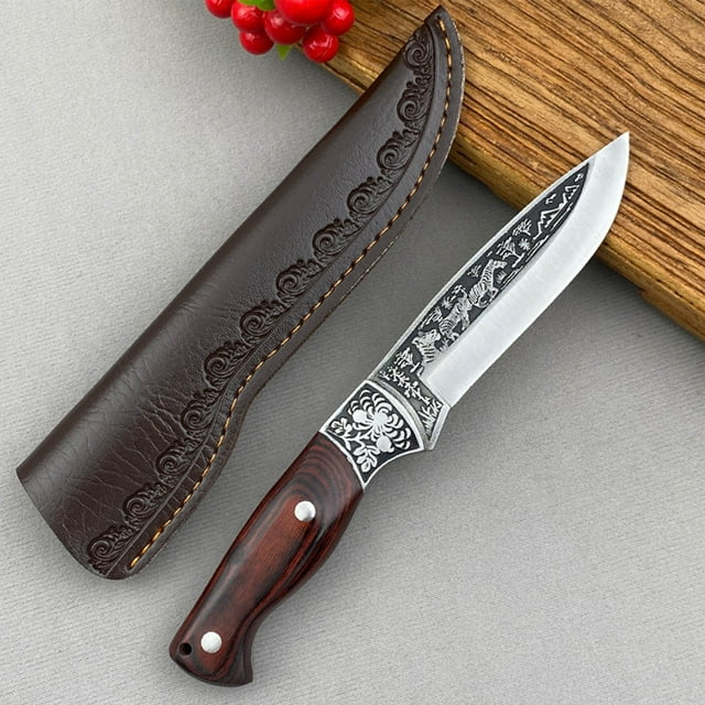 Bxaolu Hand-Forged Boning Knife with Sheath – Camping Slaughter Knife ...