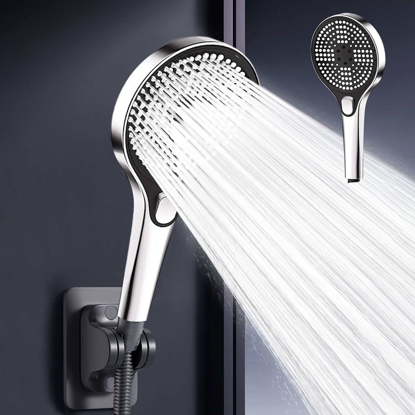 Bxaolu High Pressure Shower Head, 3-Settings Handheld Showerhead with ...