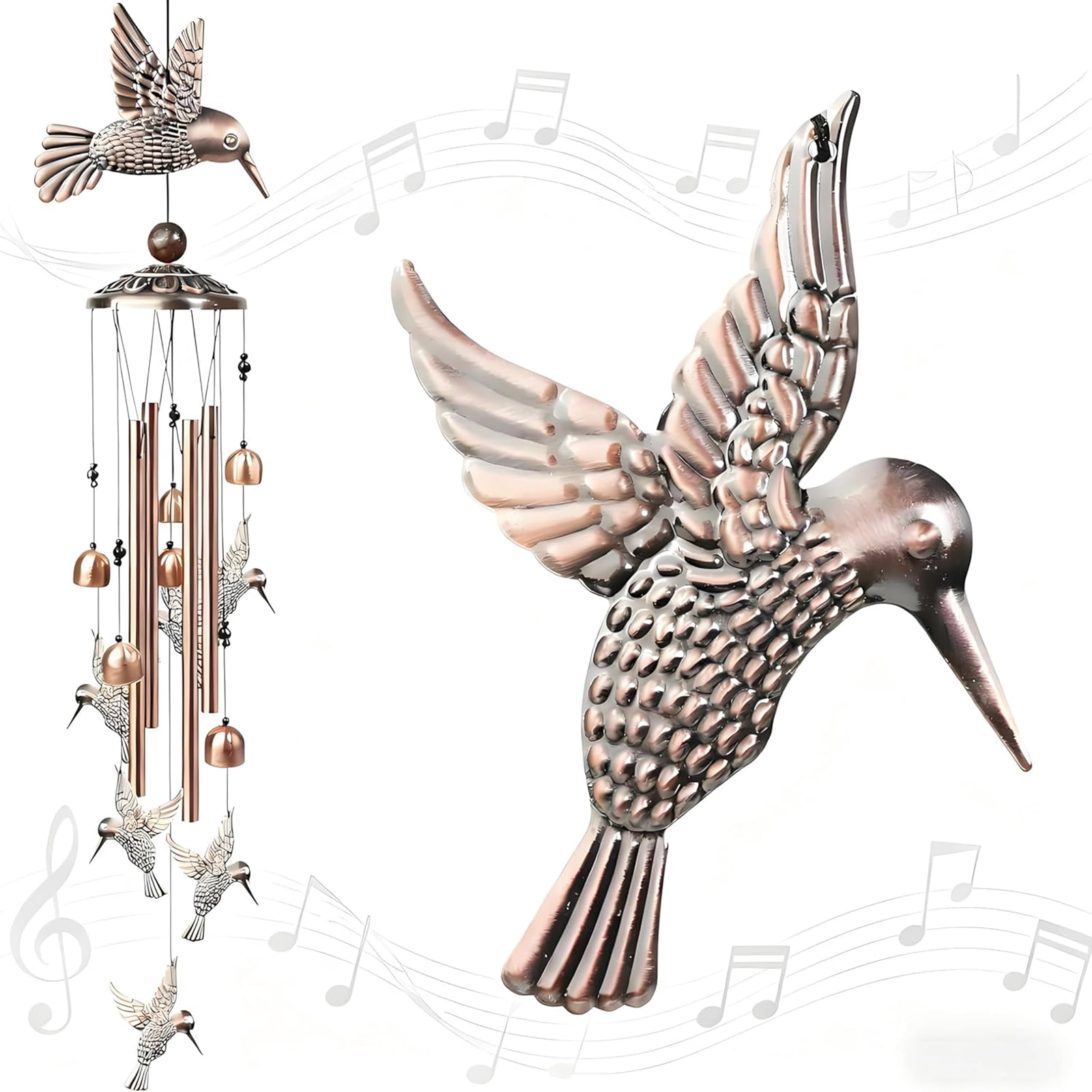Bxaolu Hummingbird Wind Chimes for Outdoors Hanging Metal Windchime for ...