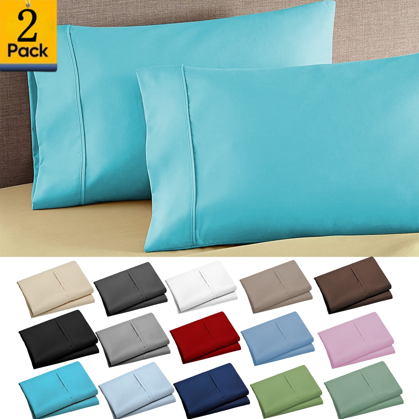 Bxaolu King Pillow Cases Set of 2 - Polyester Microfiber Pillowcase 2 ...