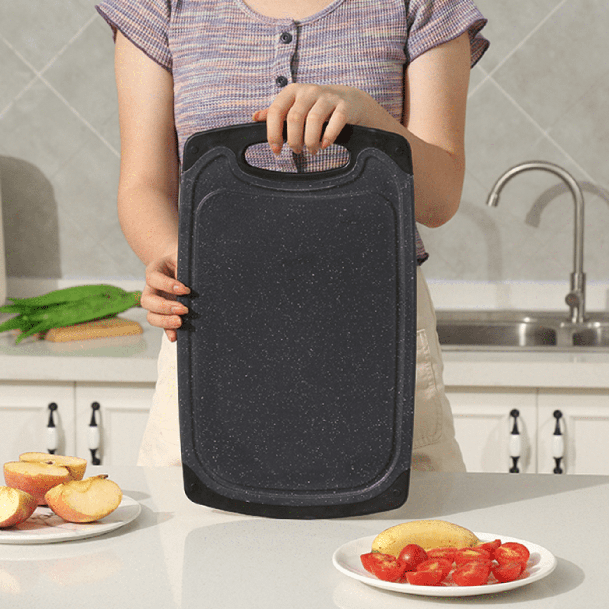 Bxaolu Kitchen Cutting Board, Non-Slip Plastic Cutting Mats,Different ...