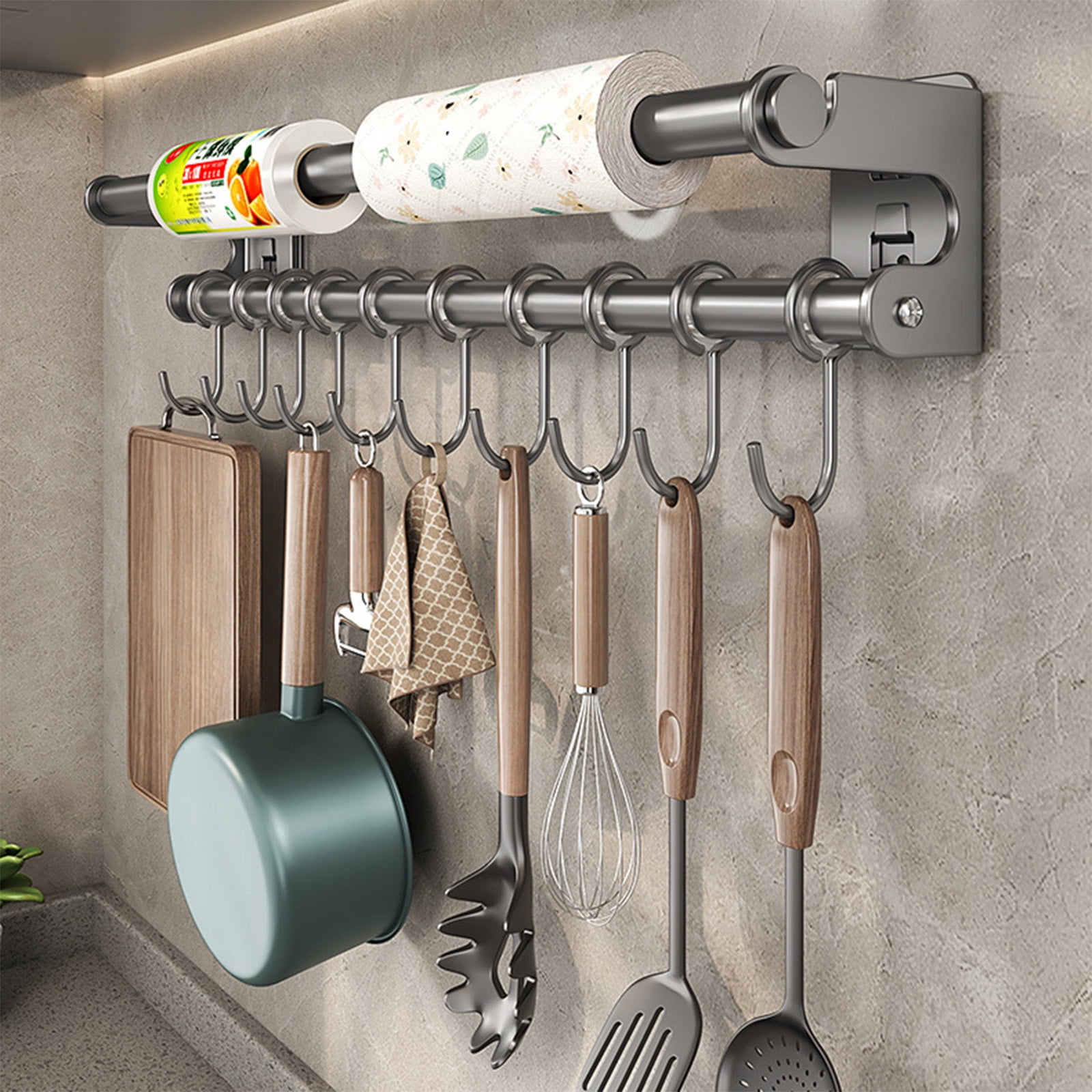Bxaolu Kitchen Utensil Hanger, Adhesive Utensil Holder Wall Mount ...