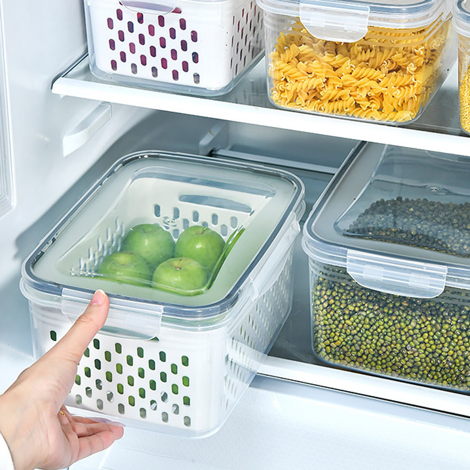 Bxaolu Large Fruit Containers for Fridge - Leakproof Food Storage ...