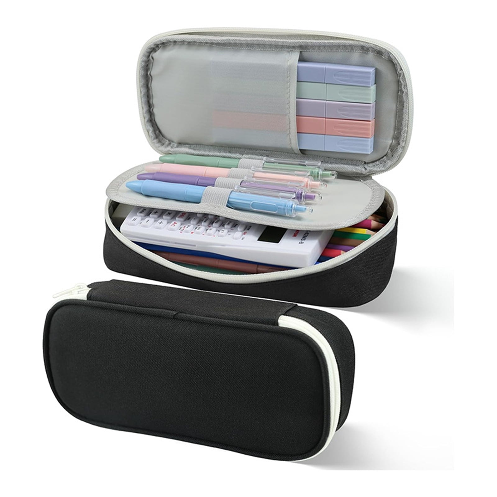 Bxaolu Large Pencil Case, Big Capacity Pencil Pouch with 2 Compartments ...