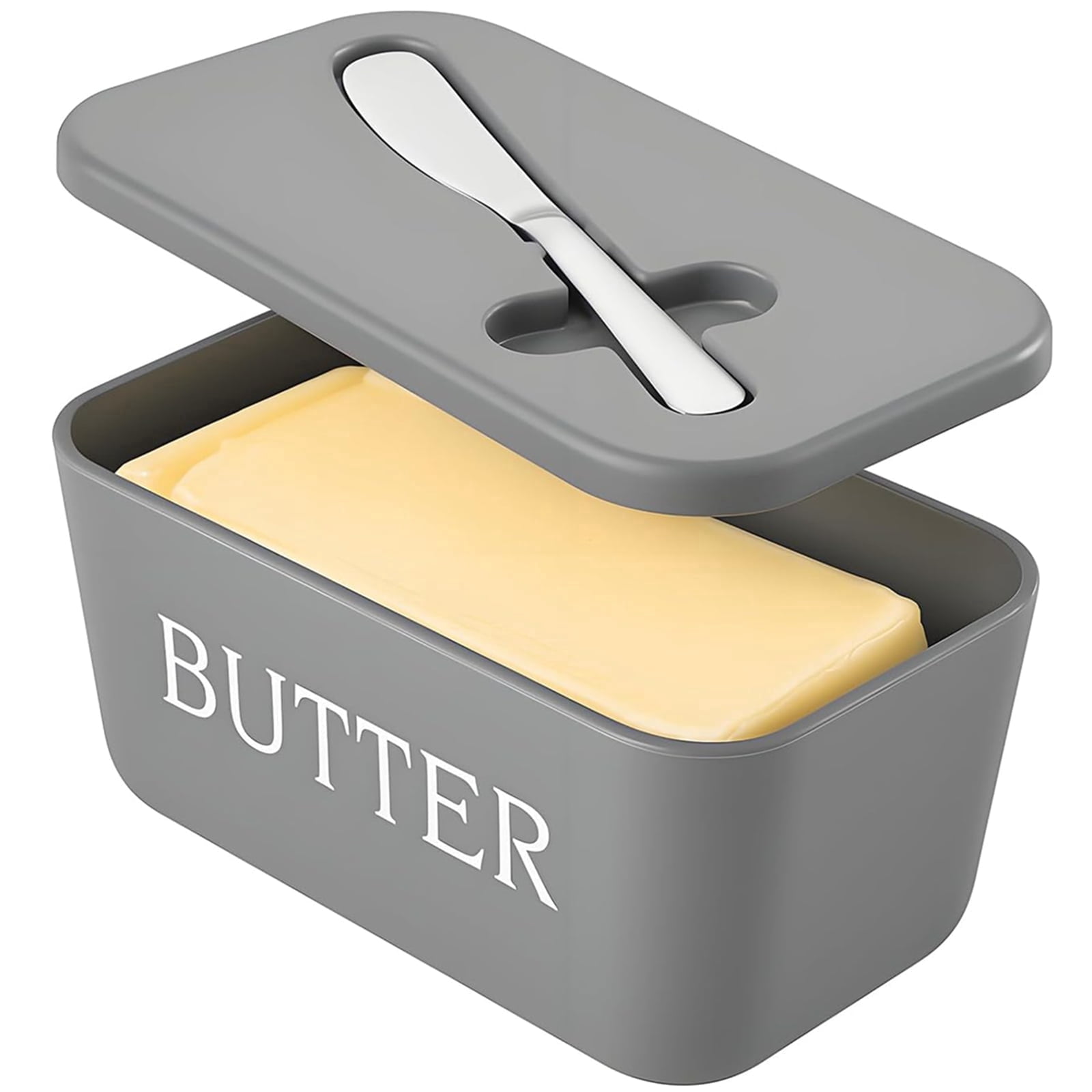 Bxaolu Large Plastic Butter Dish With Lid And Knife, Food Grade ...