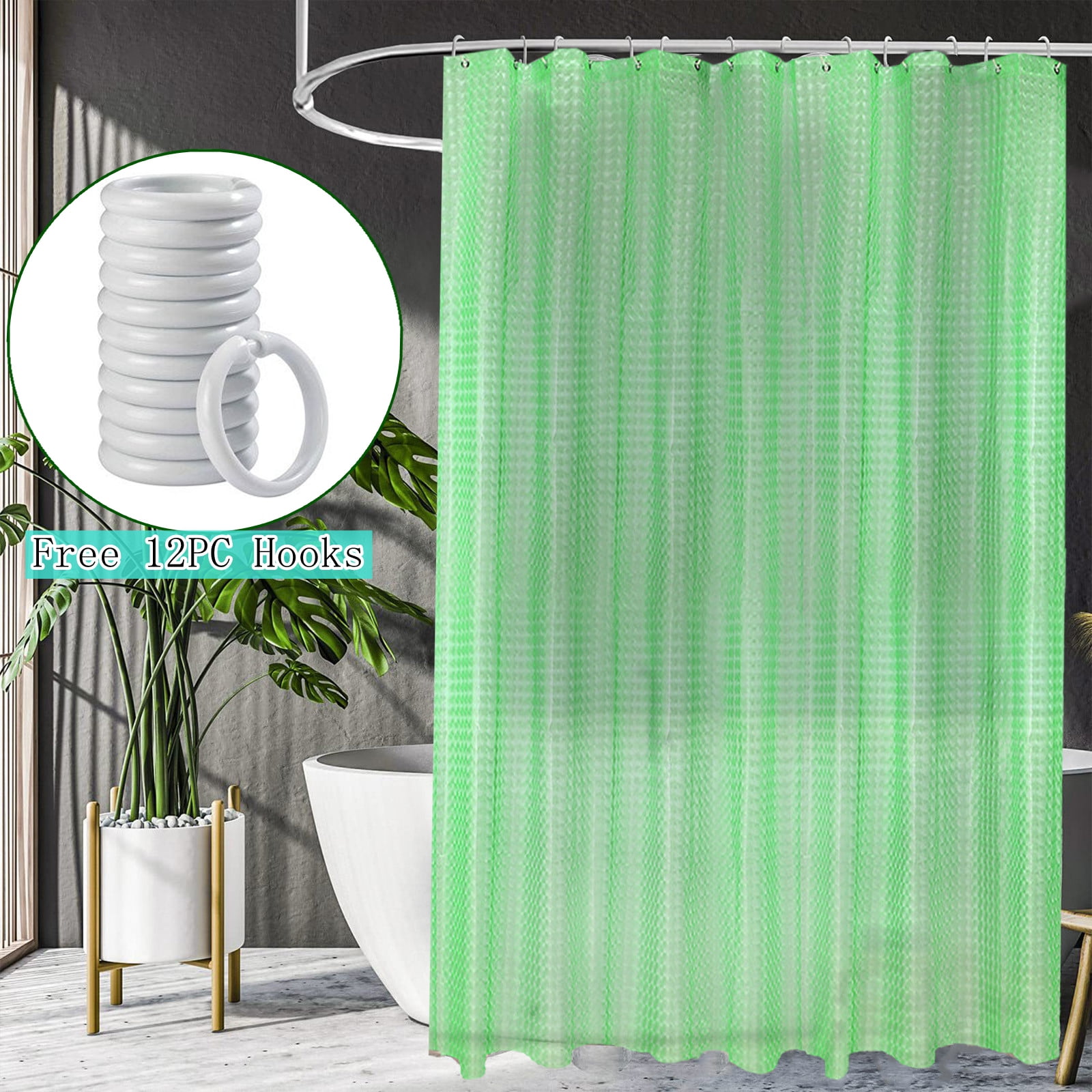 Bxaolu Luxury Soft Shower Curtain Liner, EVA Clear Heavy Duty Shower ...