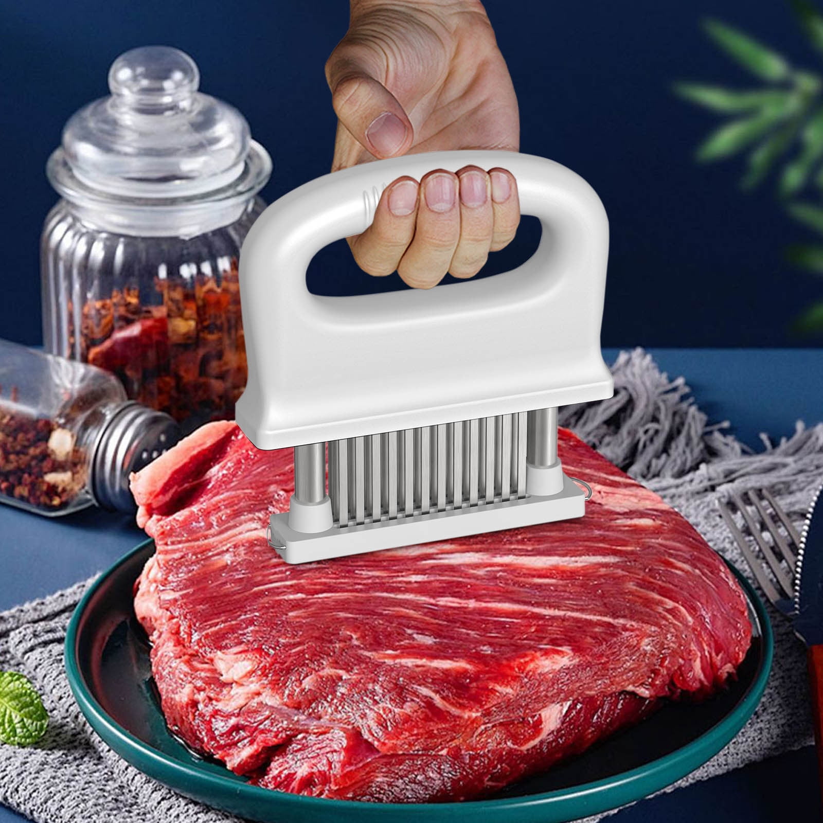 Bxaolu Meat Tenderizer with 48 Stainless Steel Ultra Sharp Needle ...