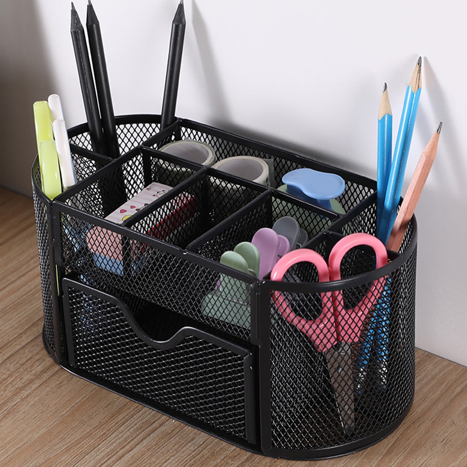 Bxaolu Mesh Desk Organizer Office Desktop Organizer with Drawer, Metal ...