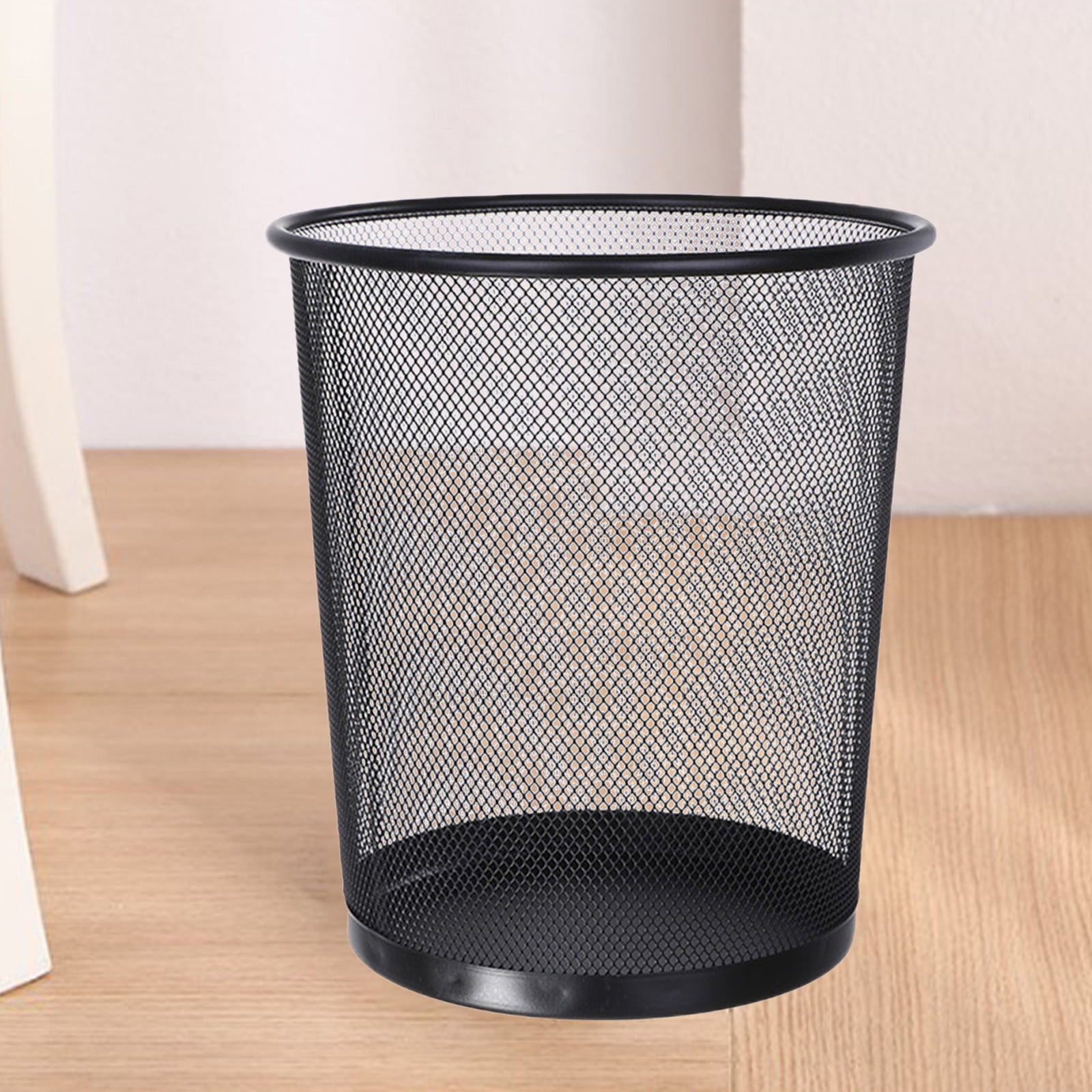 Bxaolu Mesh Metal Trash Can, 4-Gallon, Fits Under Desk, Black ...