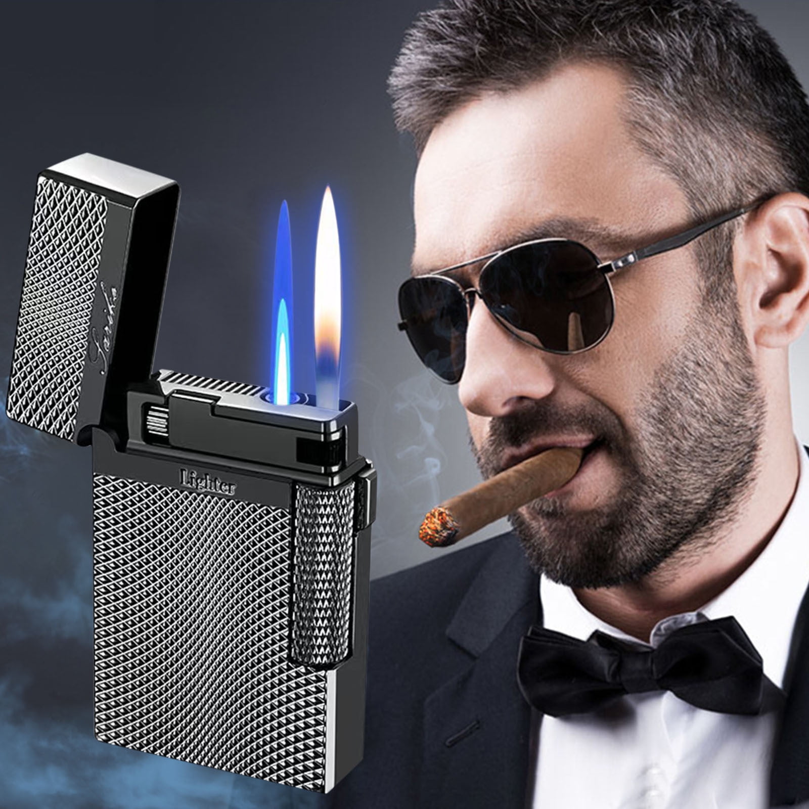 Bxaolu Metal Lighter, Side Wheel Frosted Lighter, Refillable Butane ...