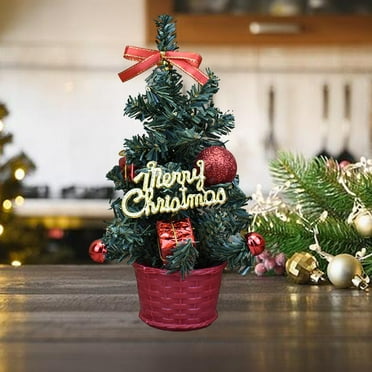 Riforla Tabletop Christmas Tree Artificial Mini Small Snow Flocked Xmas ...