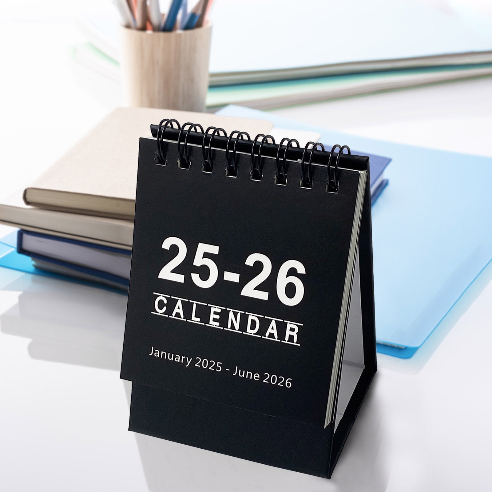 Bxaolu Mini Desk Stand Calendar 2025-2026,Small Desktop Calendar Jan ...