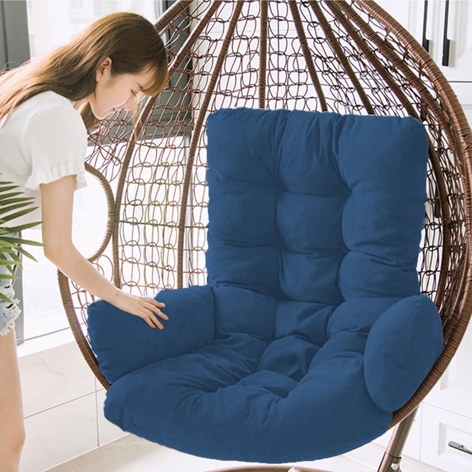Bxaolu Outdoor Hanging Egg Chair Cushion Replacement, Thicken Egg Chair ...