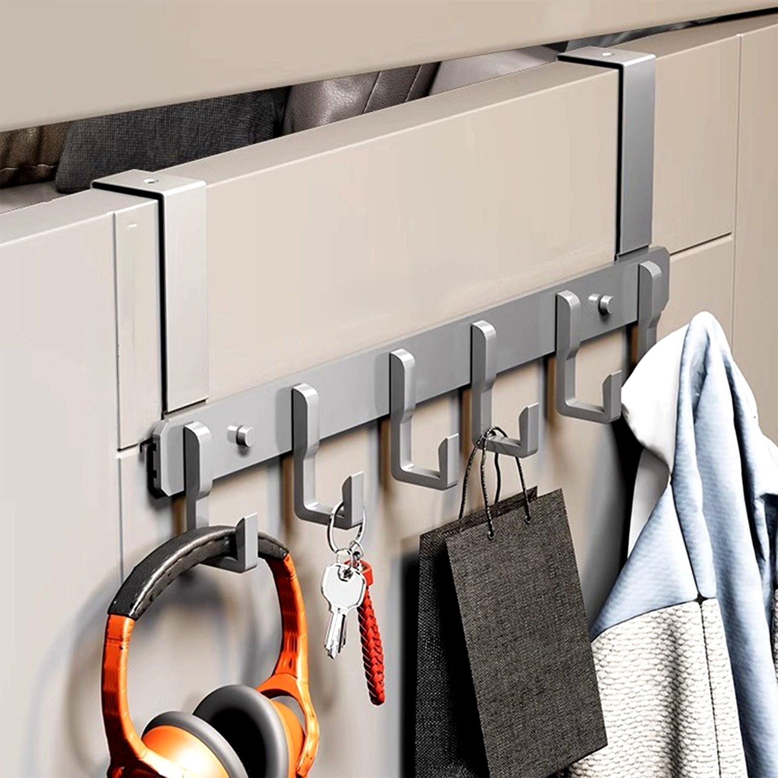 Bxaolu Over Door Hanger, Metal Over The Door Towel Rack Hooks with 6 ...