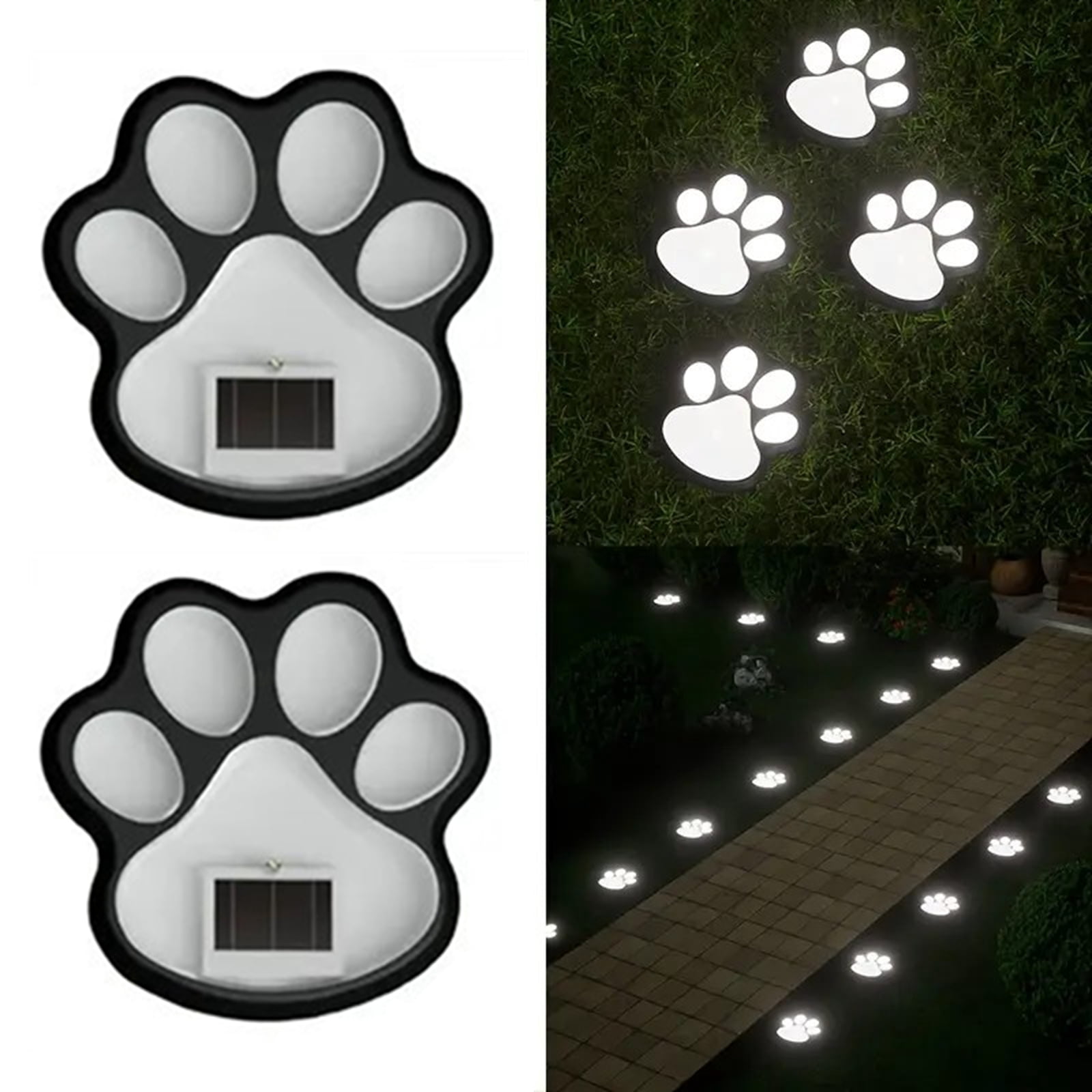 Bxaolu Paw Print Solar Lights - 1Pack Dog Animal Lights Waterproof, Paw ...