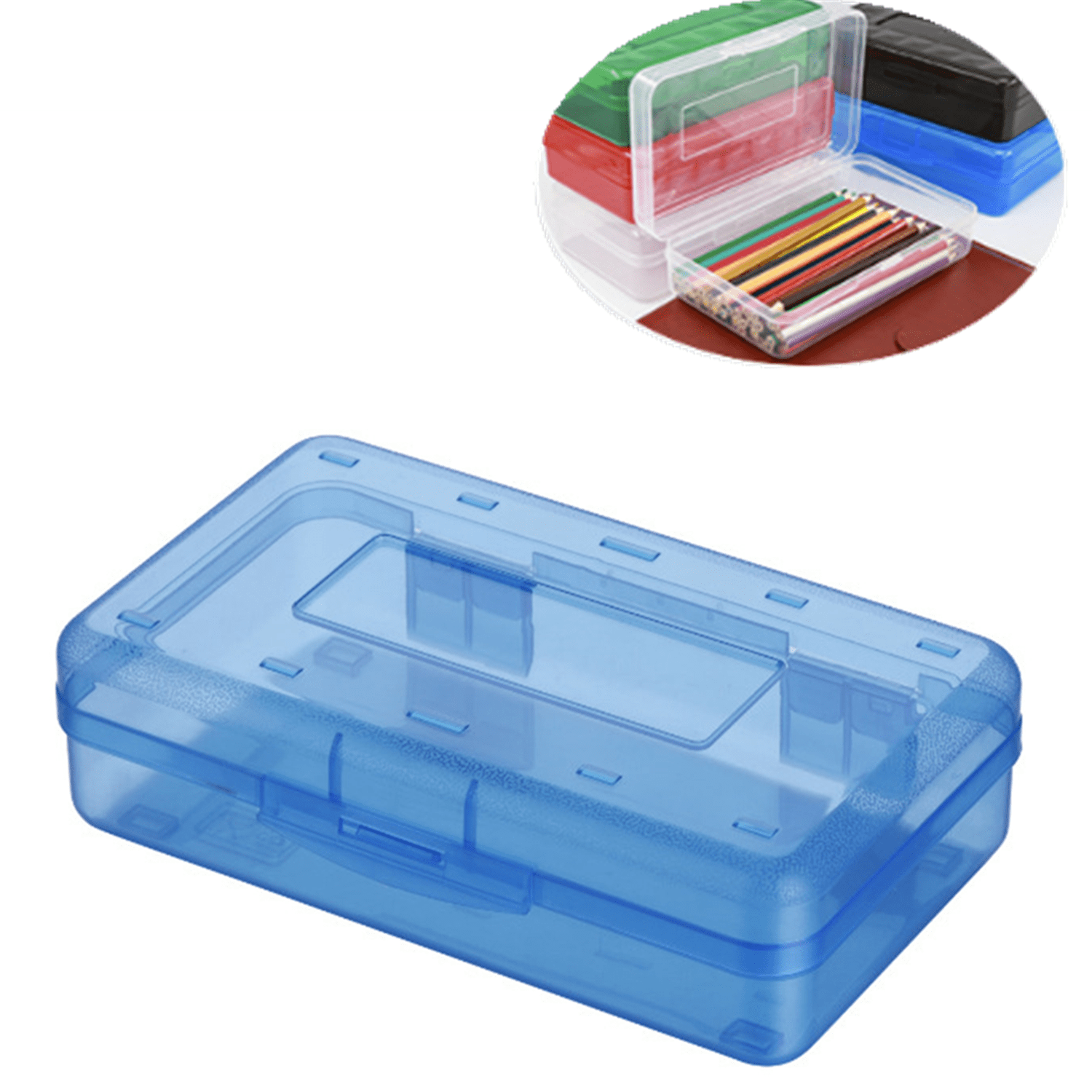 Bxaolu Pencil Box Large Capacity Plastic Pencil Case Hard Pencil Case ...