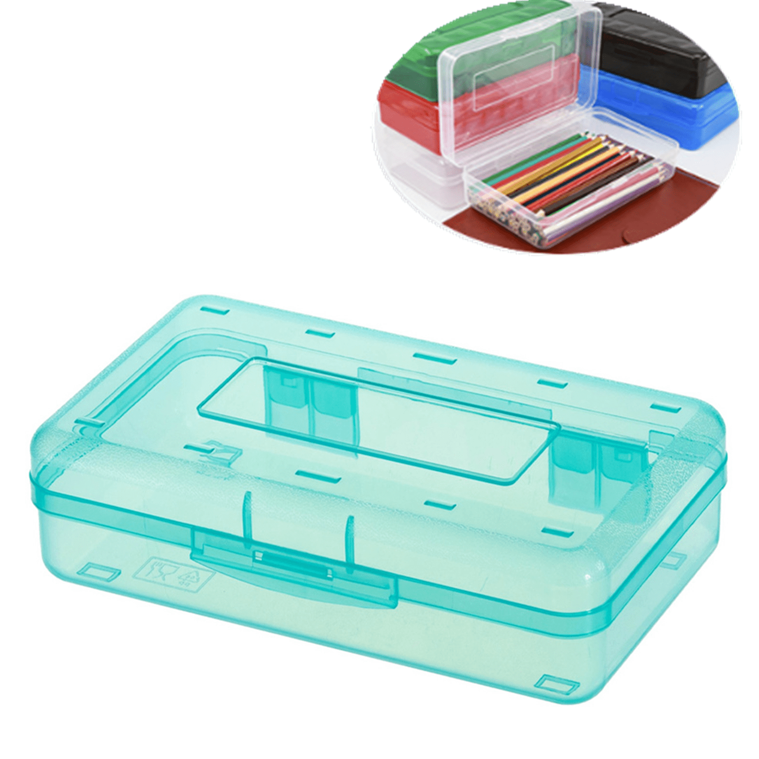 Bxaolu Pencil Box Large Capacity Plastic Pencil Case Hard Pencil Case ...