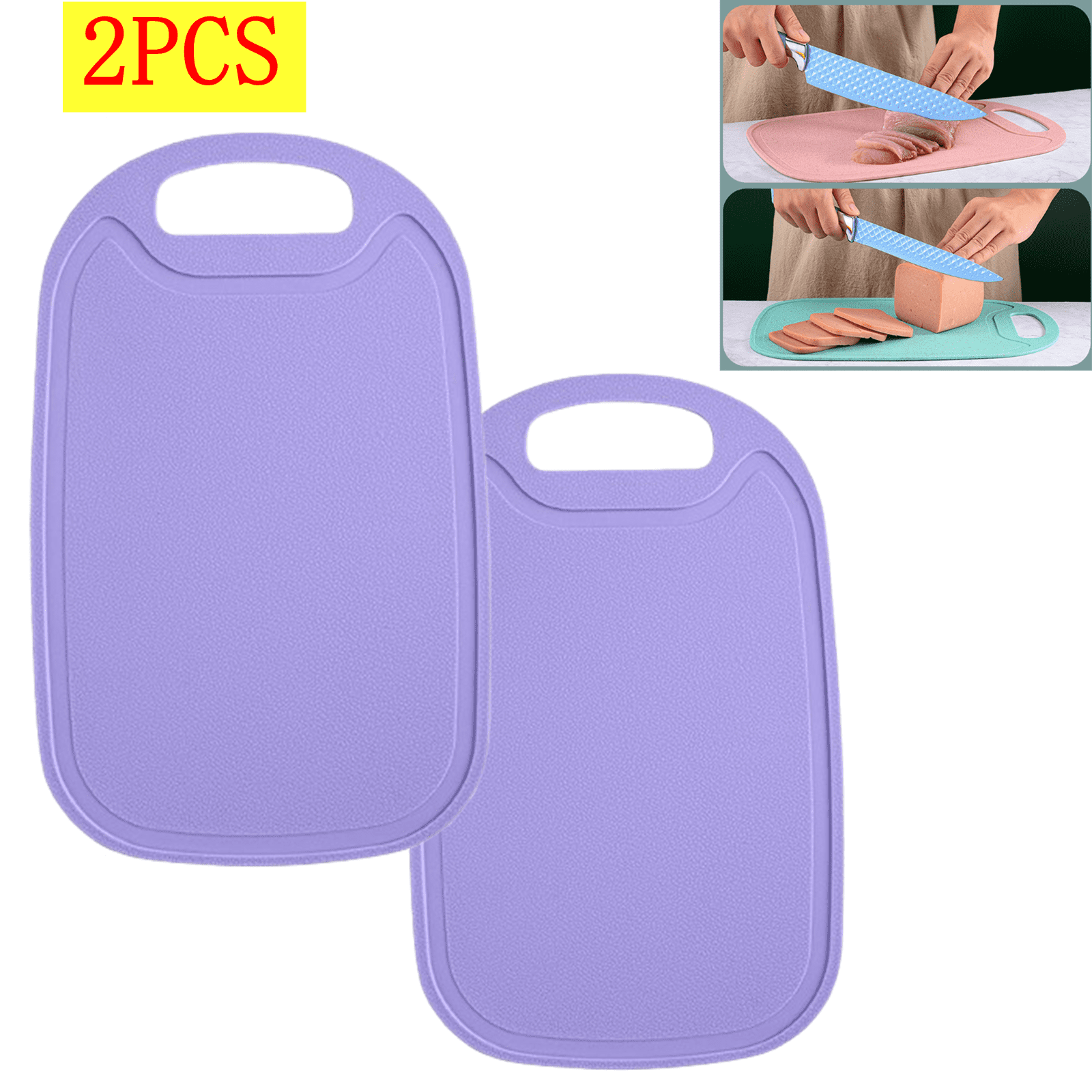 Bxaolu Plastic Cutting Boards for Kitchen, 2-Piece Cutting Board ...