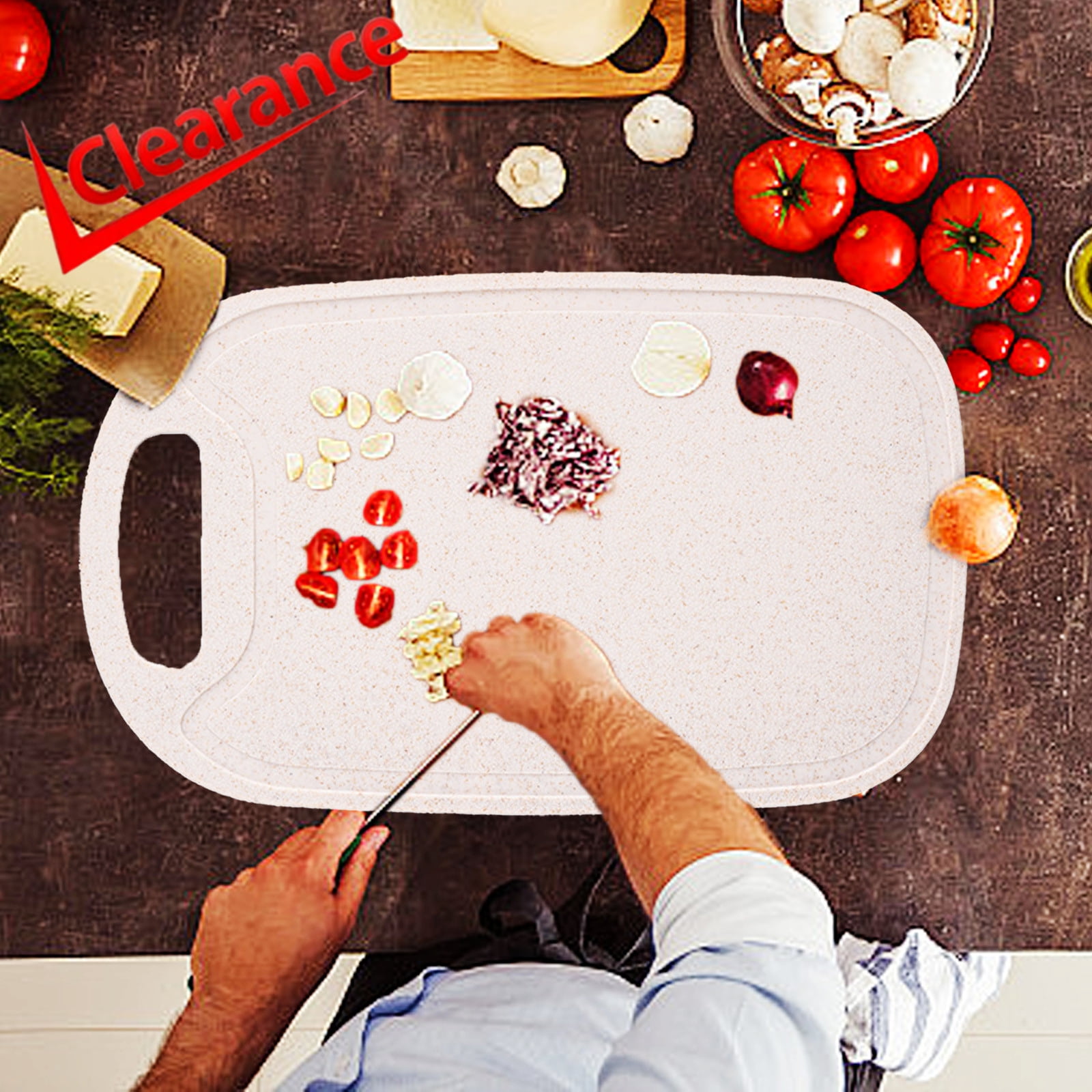 Bxaolu Plastic Cutting Boards For Kitchen Dishwasher Safe Double-sided ...
