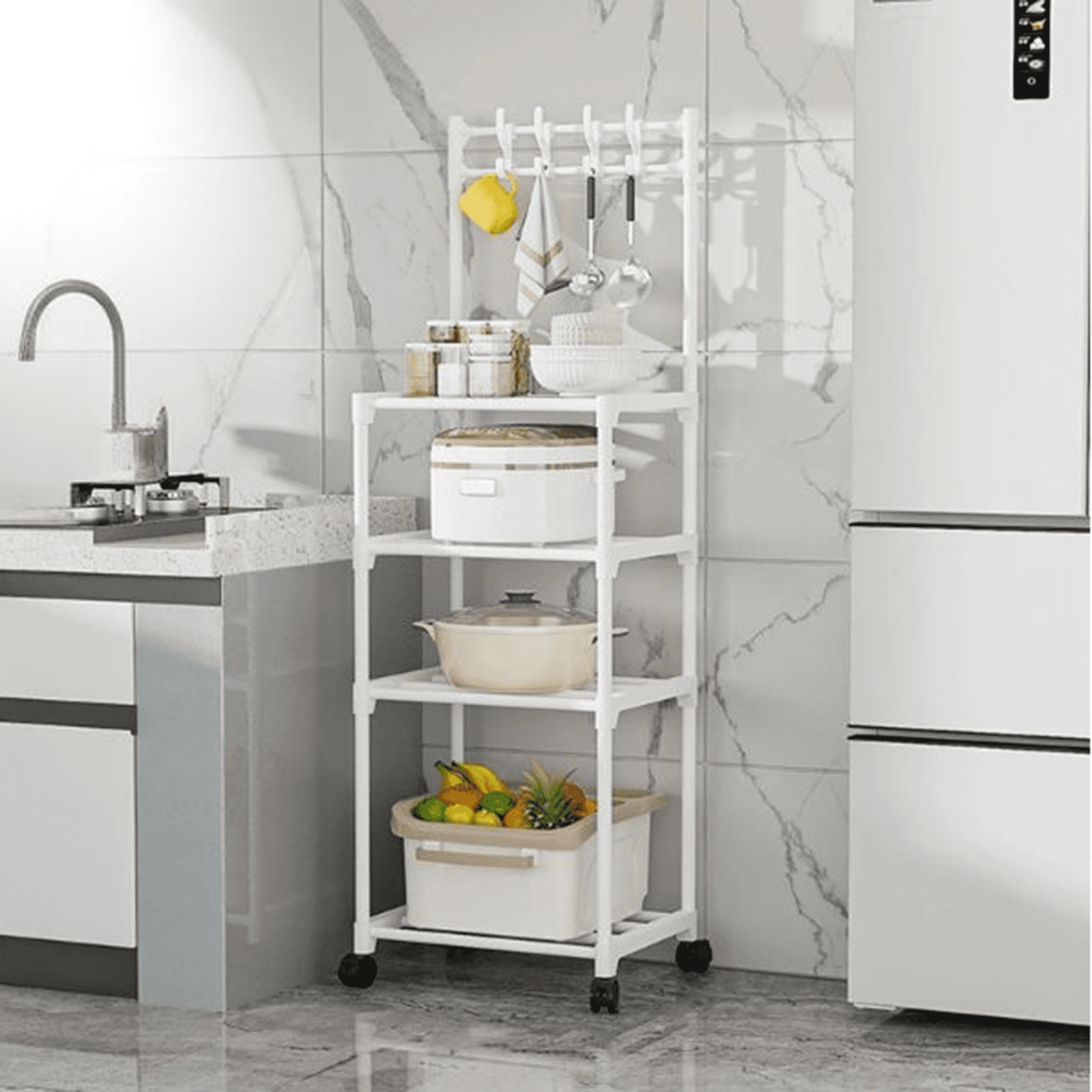 Bxaolu Pots and Pans Organizer Rack, Multi-Tier Storage Shelf, Kitchen ...