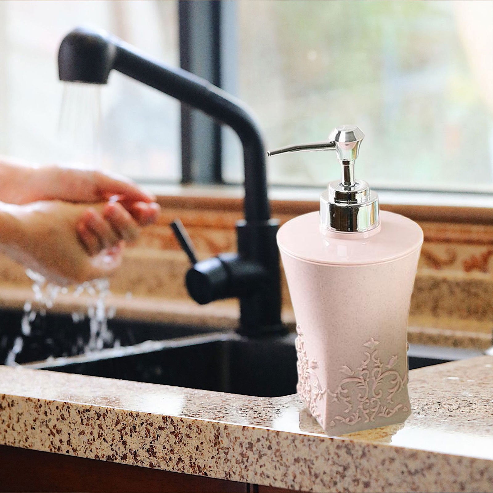 Bxaolu Pump Bottles Dispenser, Bathroom Countertop Pump Dispensers ...