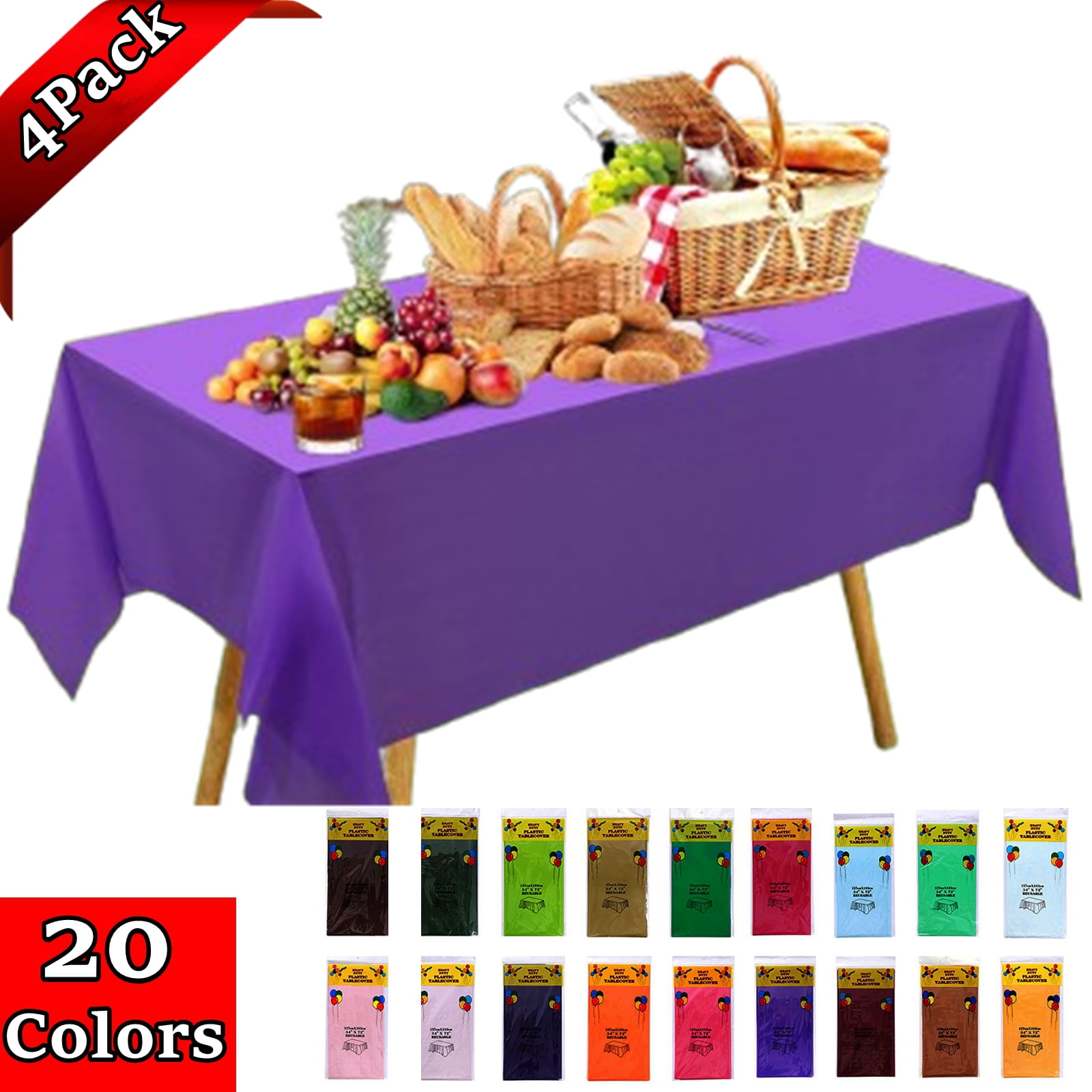 Bxaolu Rectangle Table Cloth, Waterproof Plastic Tablecloths for ...