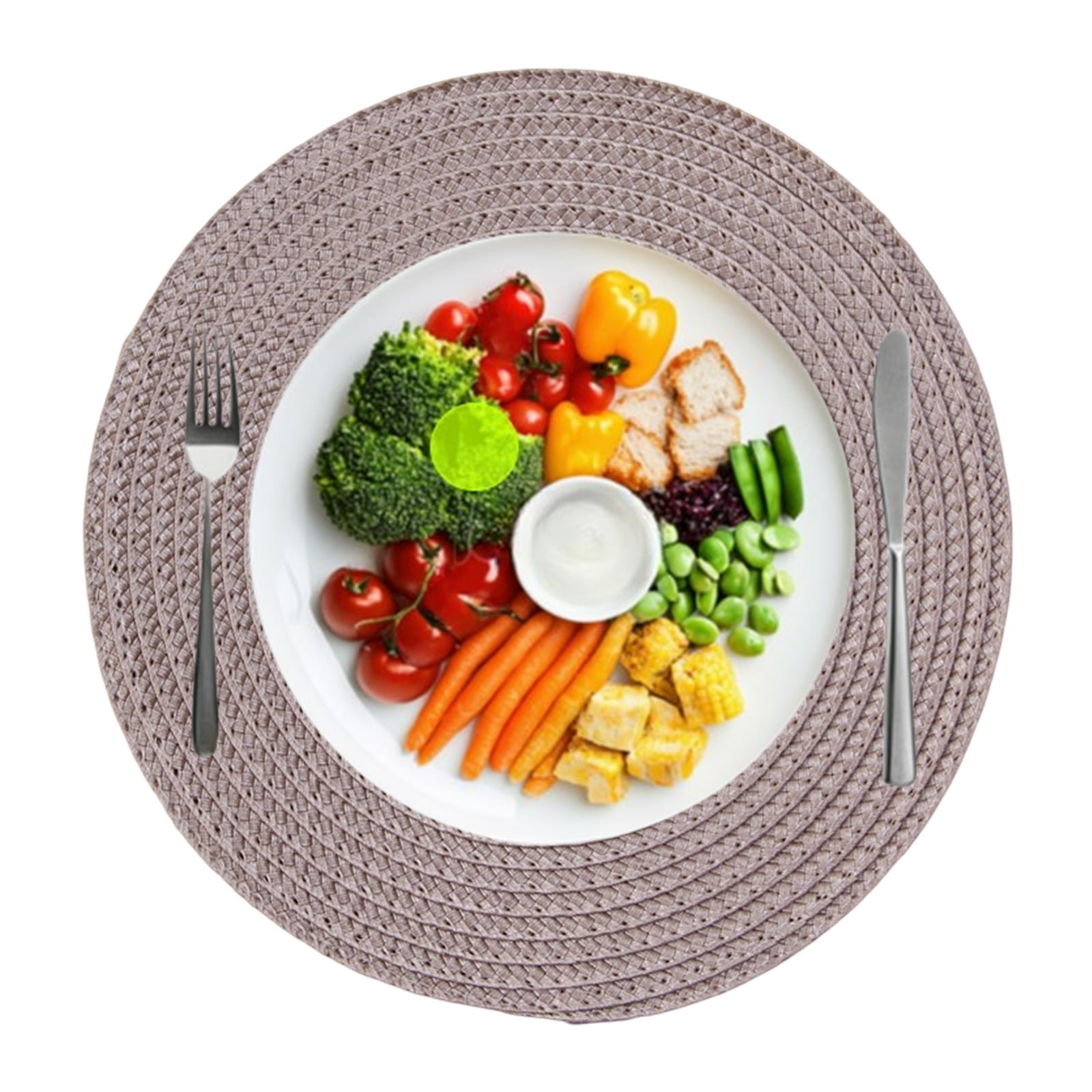 Bxaolu Round Placemats Washable Thick Cotton Absorbent 14.96 inch Round ...