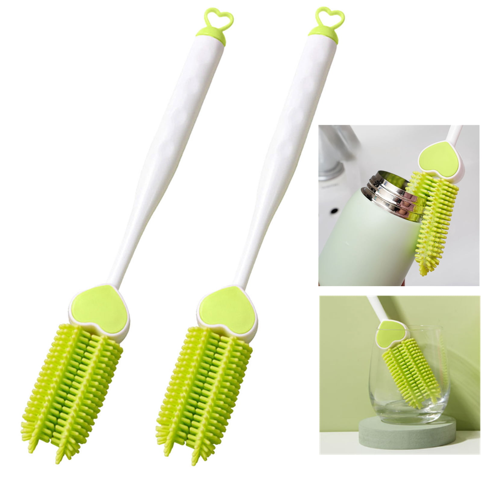 Bxaolu Silicone Bottle Brush, Water Bottle Cleaner Brush with 11.5 ...