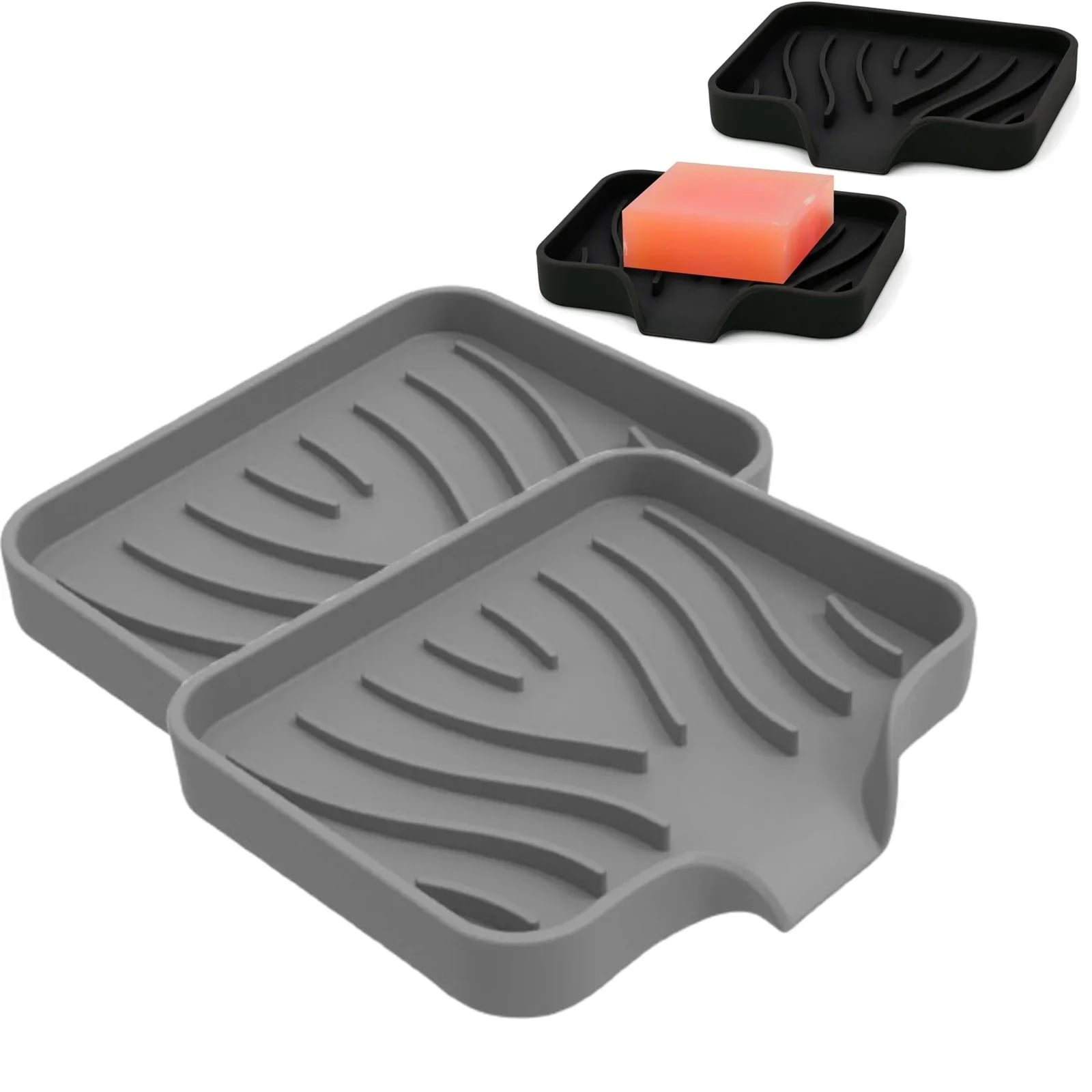 Bxaolu Silicone Soap Holder- Soap Dish with Drainage Perfect for ...