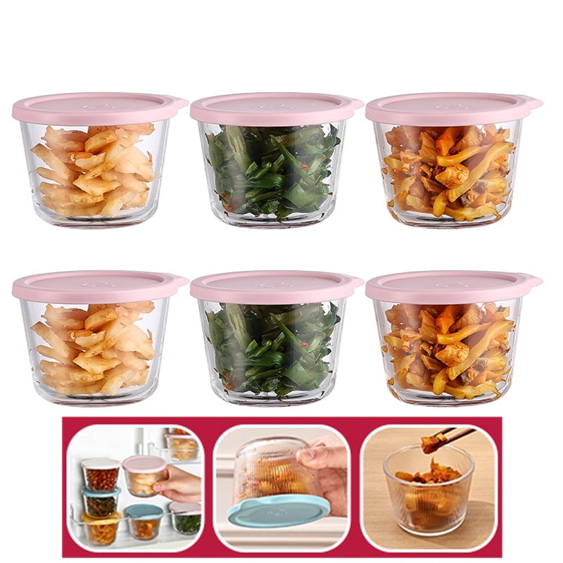 Bxaolu Small Glass Bowls with Lids, Set of 6, Clear, 3.15-inch Diameter ...