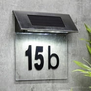 Solar Address Sign, Lighted House Numbers Waterproof, 3-Color Lighting ...