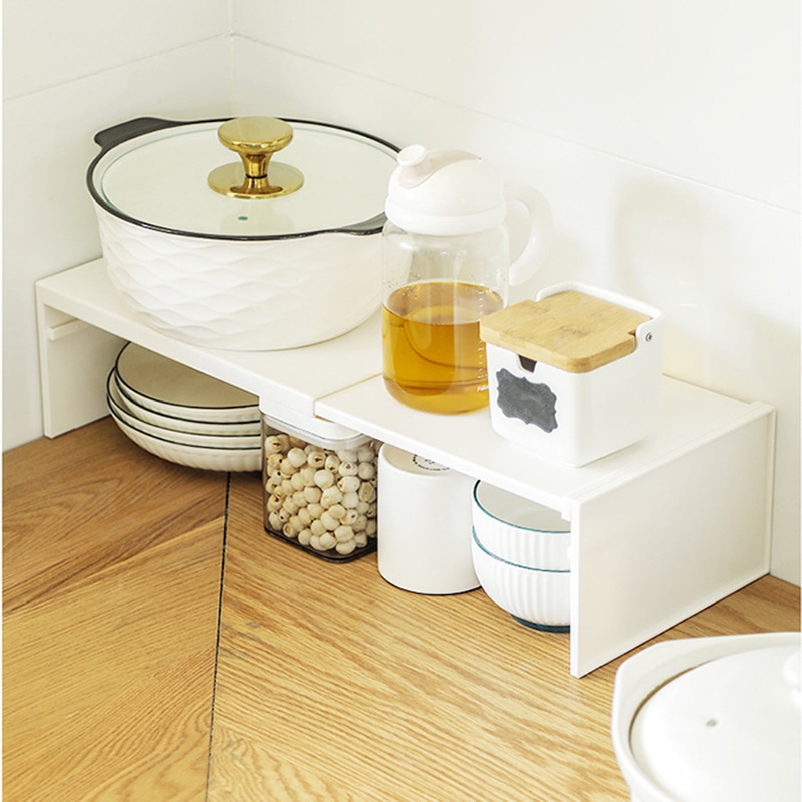 Bxaolu Space-Saving Plastic Storage Rack, Expandable Spice Rack ...