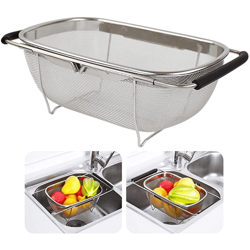 Bxaolu Stainless Steel Colander Strainer - 1Pack Collapsible Colander ...
