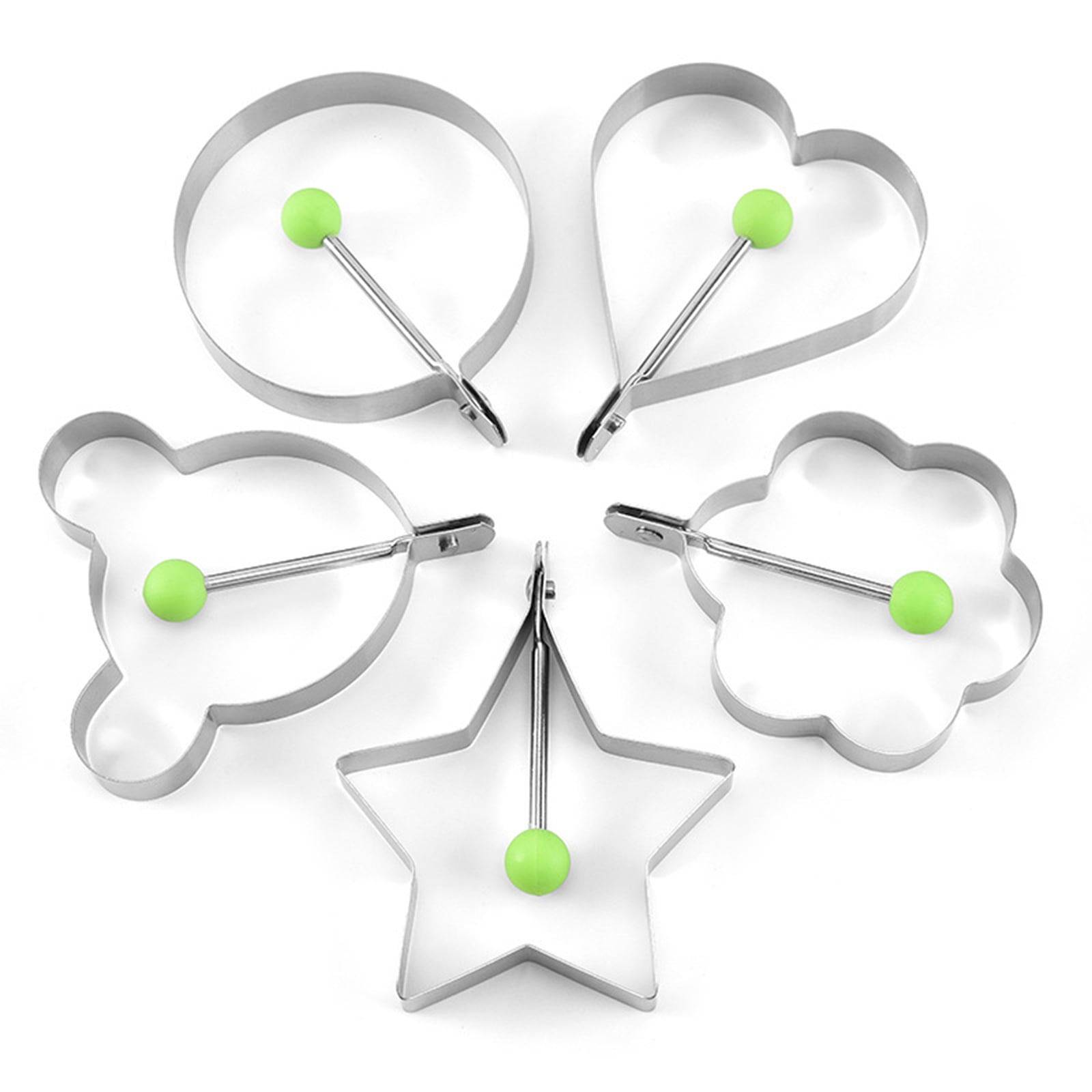 Bxaolu Stainless Steel Egg Molds, Fried Egg Mold Ring Set of 5, 3.25 ...