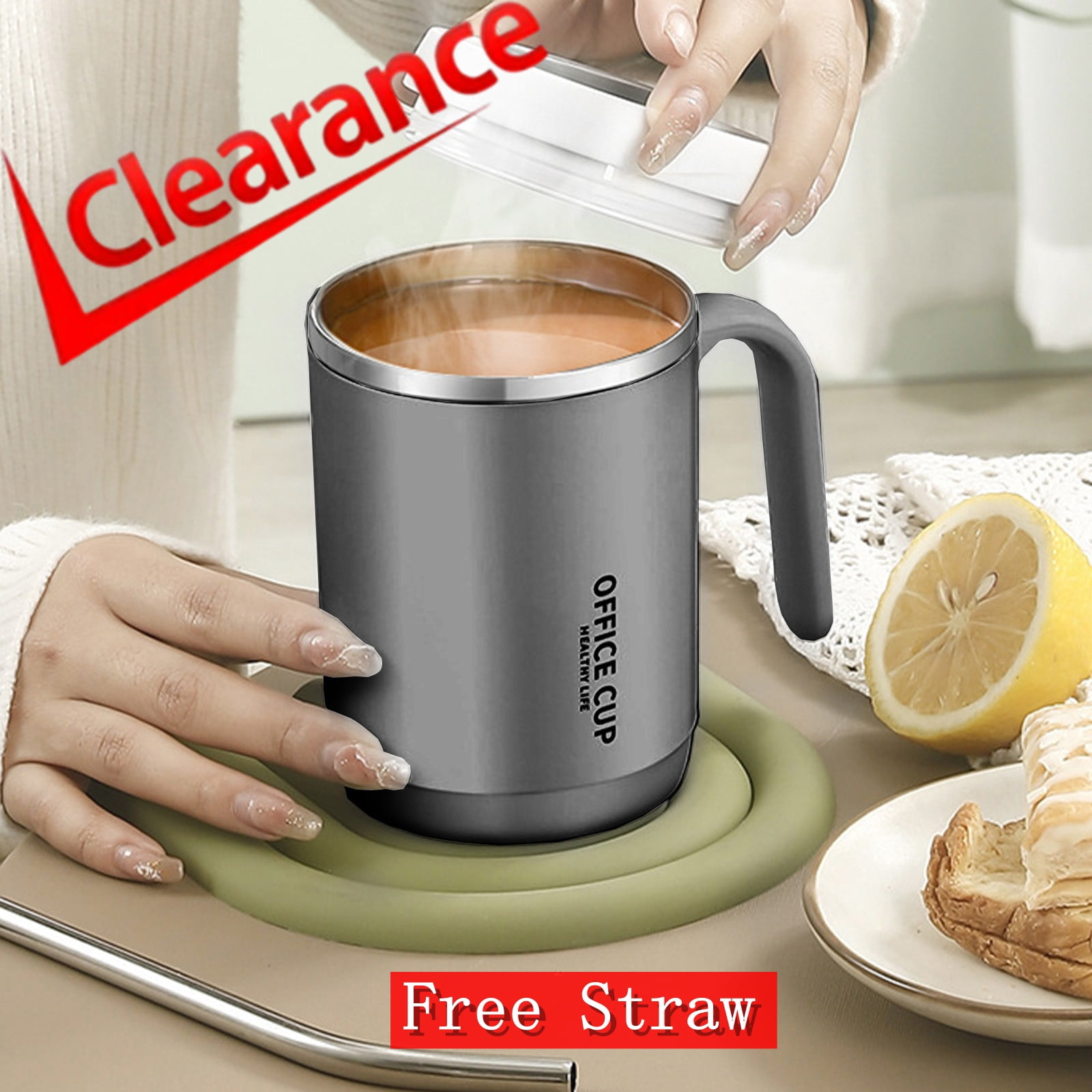 Bxaolu Stainless Steel Insulated Coffee Mug with Handle, Double Wall ...