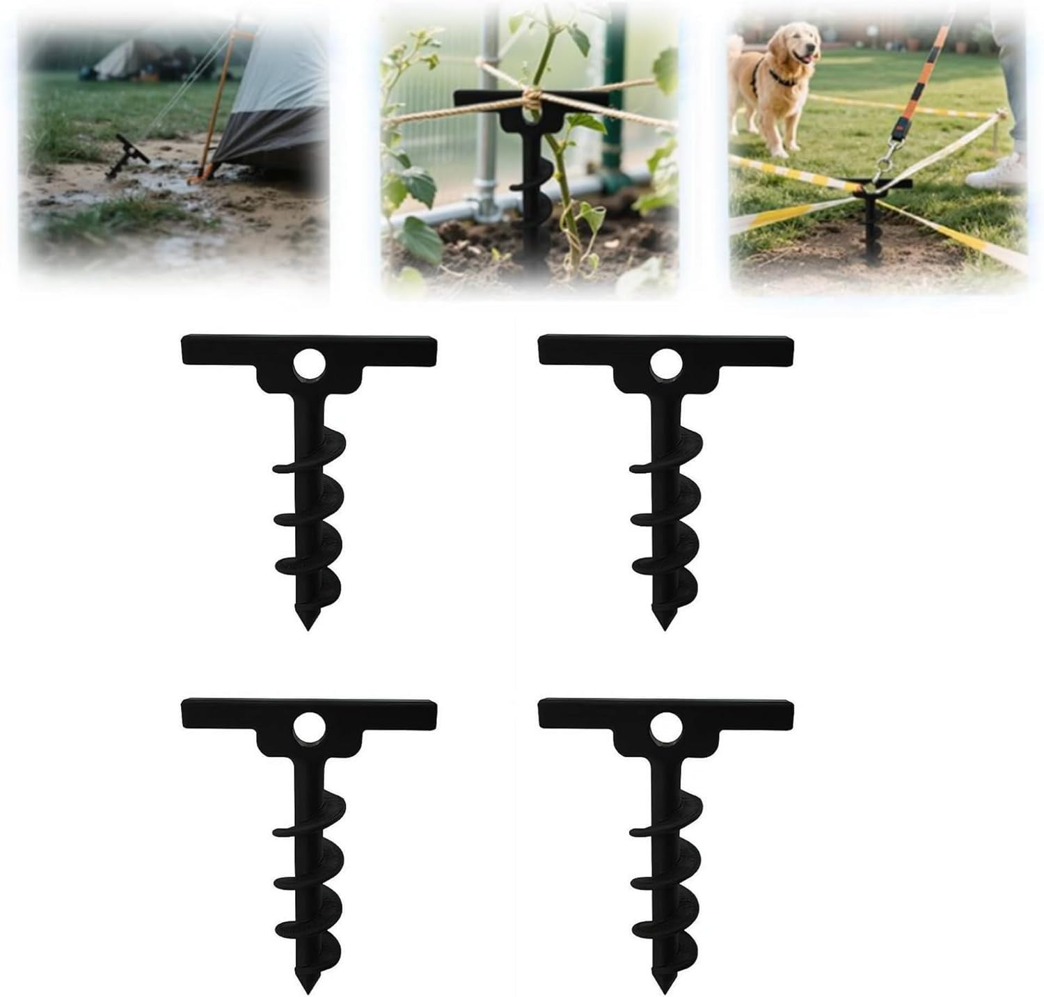 Bxaolu Tent Stakes Sand Stakes for Beach Tent 4 Pack Spiral Anchor ...