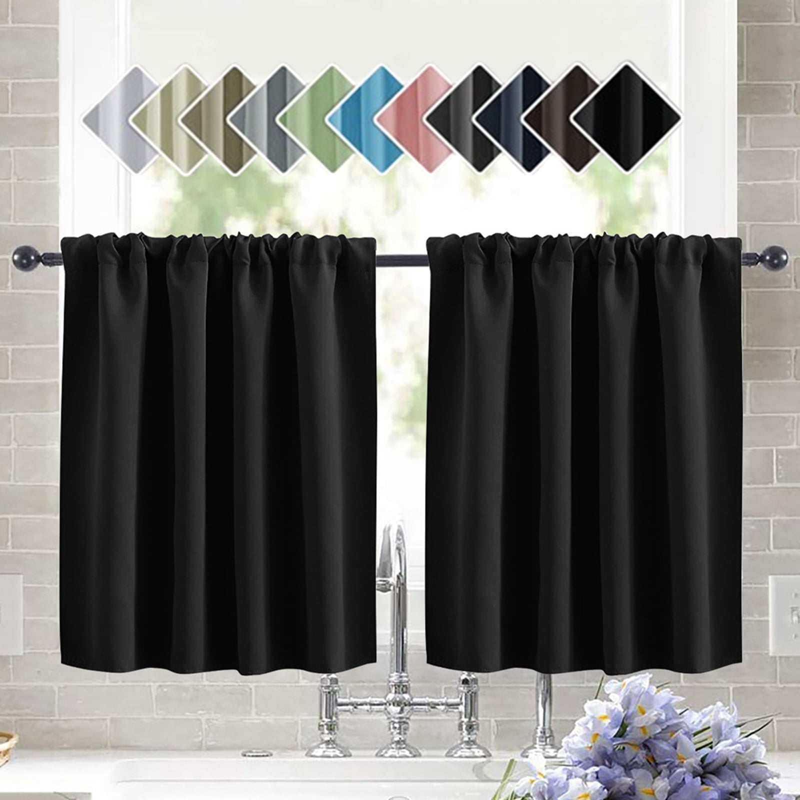 Bxaolu Thermal Short Blackout Curtains for Small Window, Darkening ...
