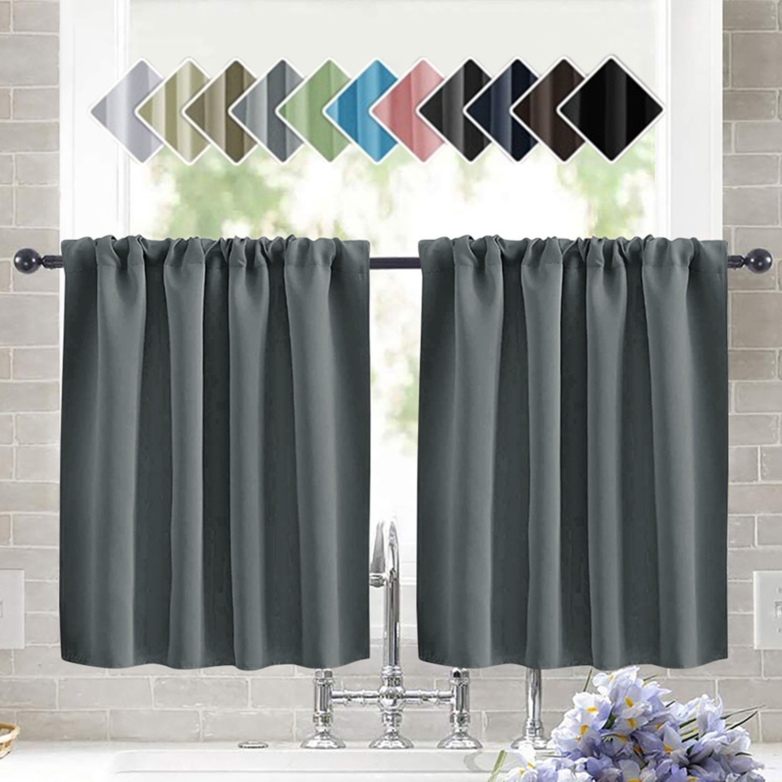 Bxaolu Thermal Short Blackout Curtains for Small Window, Darkening ...