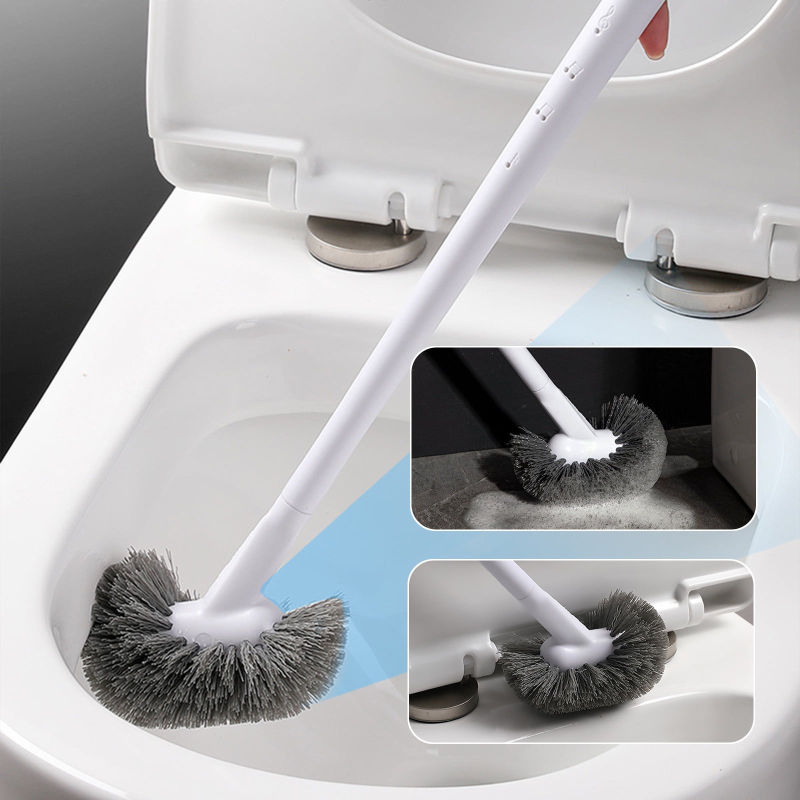 Bxaolu Toilet Bowl Brush : Curved Design for Deep Cleaning Under Rim ...