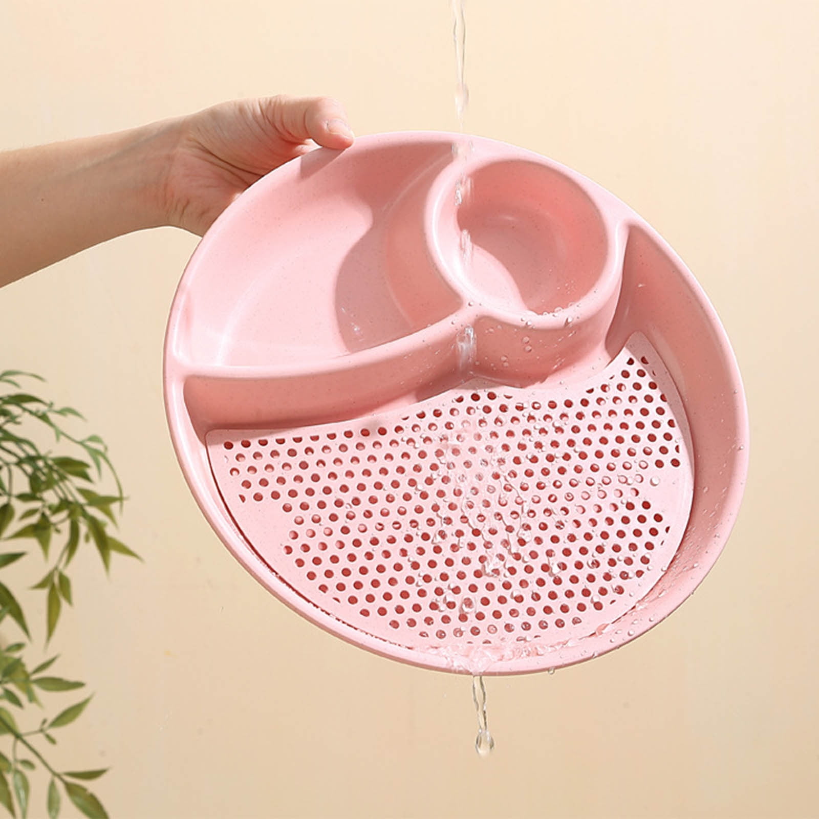 Bxaolu Unbreakable Divided Plates,3 Compartment Plates, Reusable ...