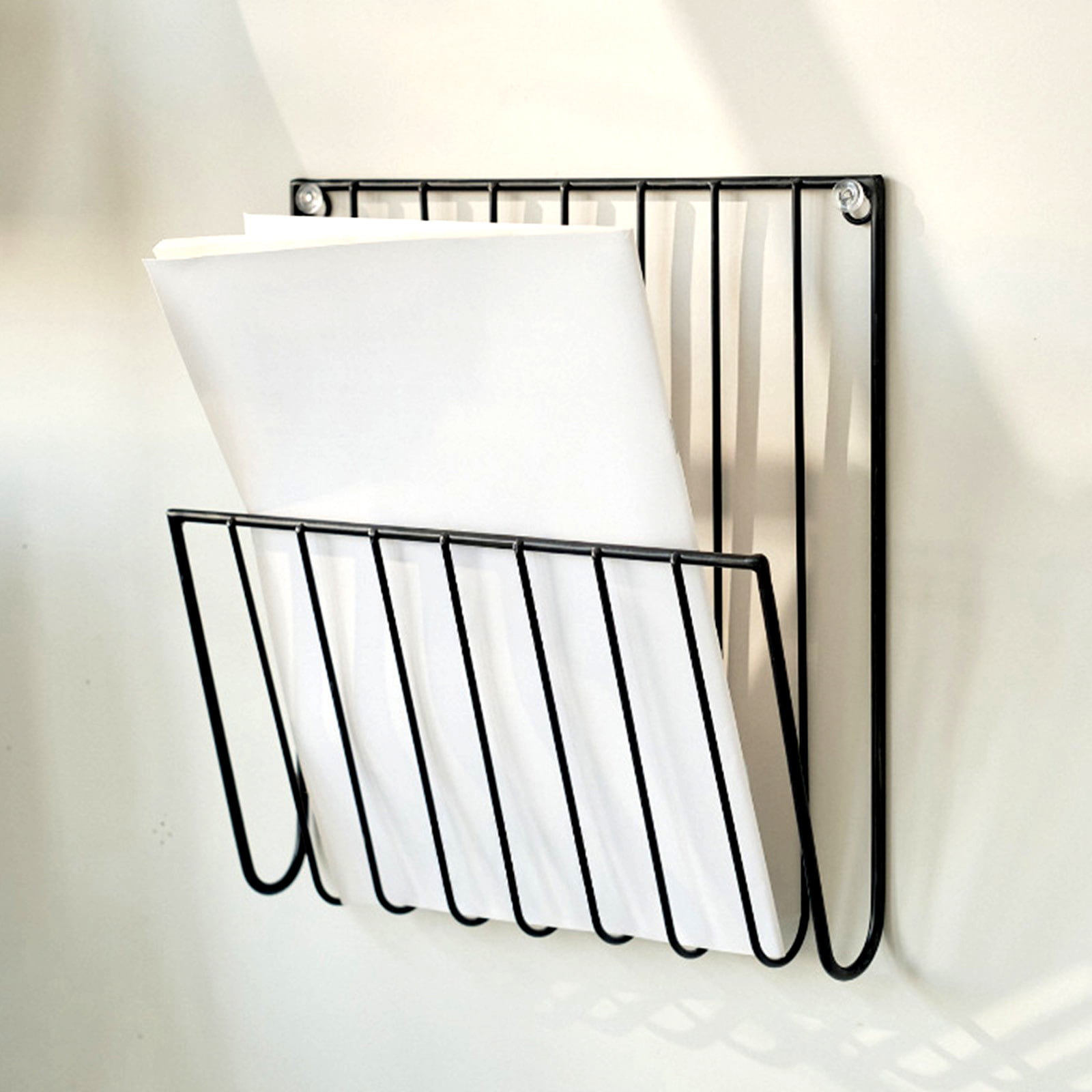 Bxaolu Wall File Holder, Iron Hanging Newspaper File Organizer for A4 ...