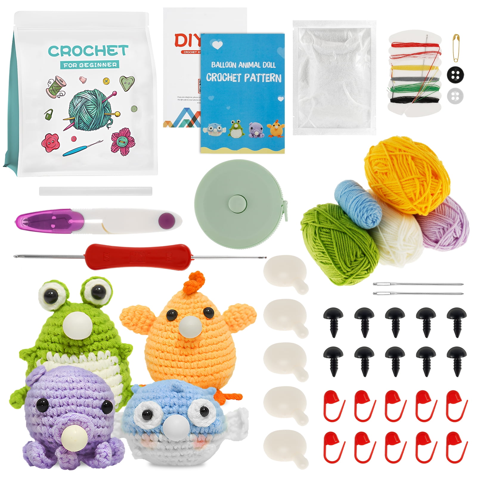 Bxmavoj Crochet Kit for Beginners,Crochet Knitting Kit,DIY Crochet ...