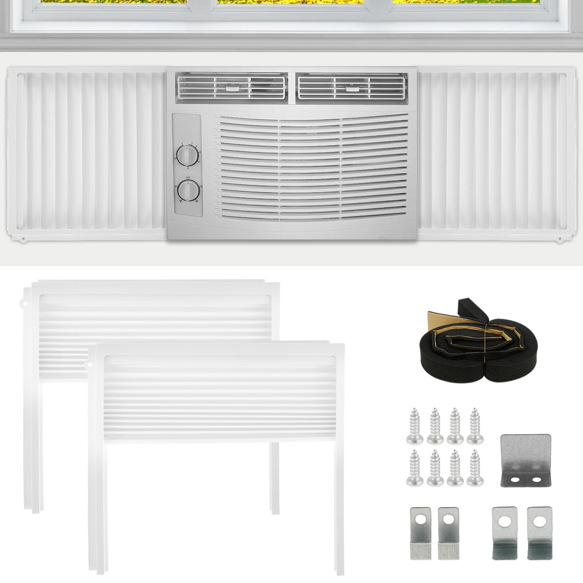 Bxmavoj Window Air Conditioner Side Panels, PVC White, Insulation ...