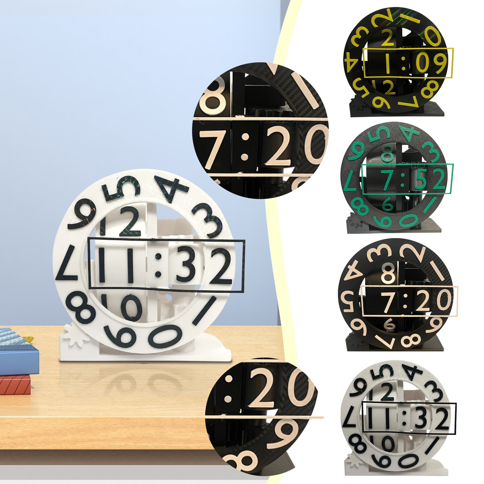 Bxmktp Mechanical Clock Flip Clock Electric Desk Clocks for Office ...