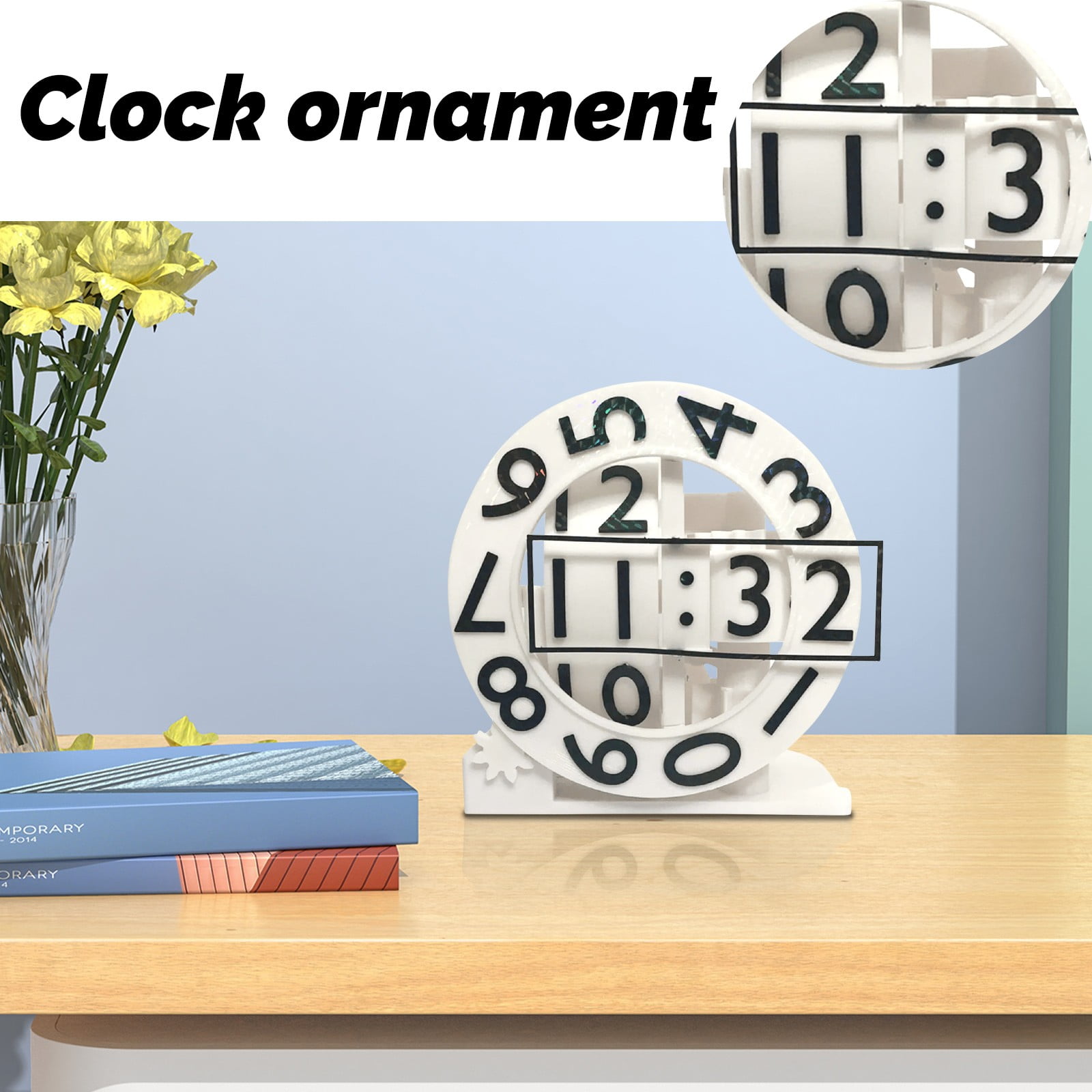 Bxmktp Mechanical Clock Flip Clock Moving Triaxial Clock Desk ...
