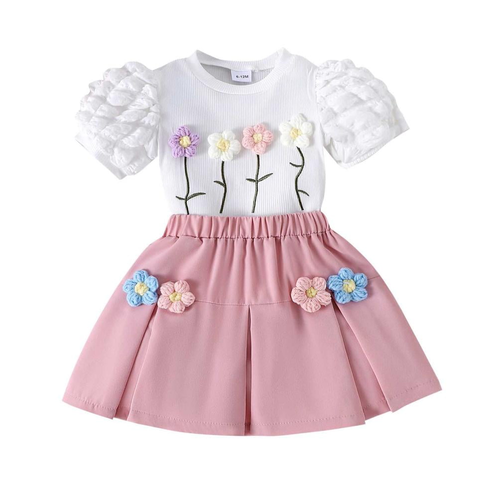 Bxsruta Baby Girl Outfits, 1-4 Years Girls' Fashion Sleeve Three ...