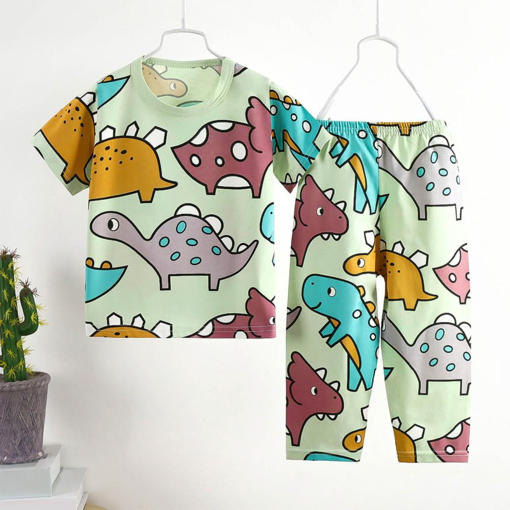 Bxsruta Boys Girls 2 Piece Outfits Short Sleeve Cotton Summer Clothes ...